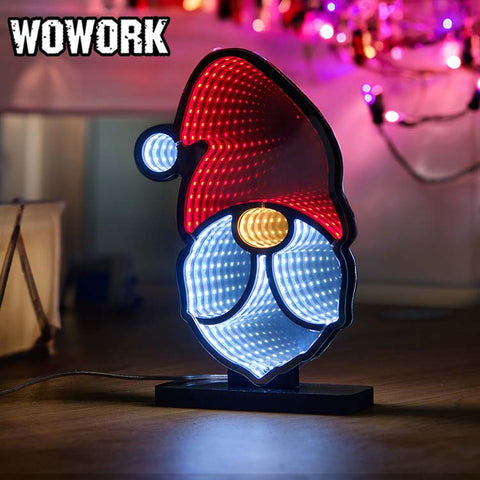 WOWORK Factory neon tube Optical Illusion infinity mirror XMAS reindee ...